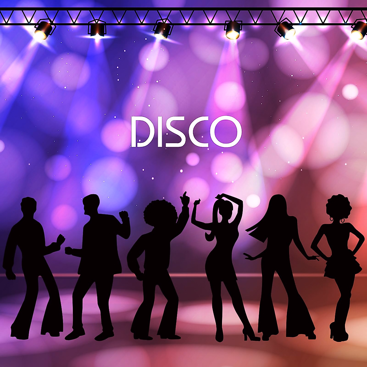 Motiskyy 12 Pcs Disco Dance Silhouettes Cutouts Large Retro Removable PVC Wall Decal Self Adhesive Party Decorations Waterproof Silhouettes PVC Wallpaper (35.43 Inch)