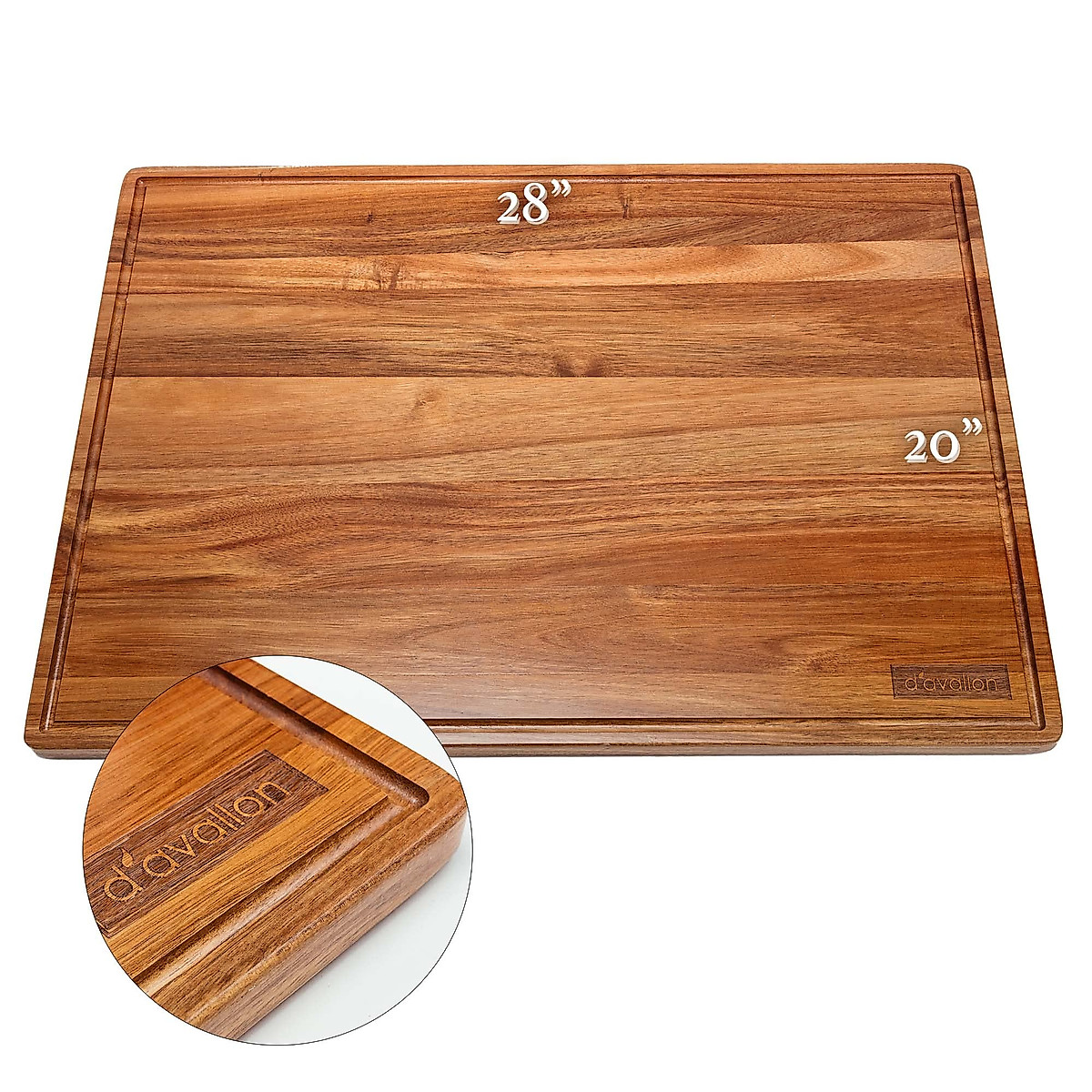Premium Acacia Wood XL Cutting Board 1in thick/Noodle Board