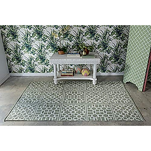 Madcap Cottage Palm Beach Lake Trail Area, Indoor Outdoor Rug, 2' X 3', Green