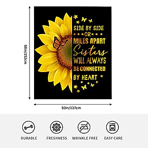 YOYICU Sister Gifts Blanket,Sisters Gifts from Sister,Sister Birthday Gifts from Sister,Gifts for Sisters from Sisters Graduation Mothers Day Sunflower Throw Blanket 50”x60”