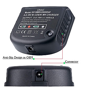 9.6V-18V NI-CD&NI-MH Multi Volt Battery Charger 90556254-01 Replace for Black&Decker 18V 14.4V 12V 9.6V Slide Battery HPB18-OPE HPB18 HPB14 HPB12 HPB96