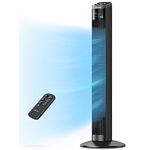 ZICOOLER 37" Tower Fan, Large Airflow 70° Oscillating Fan with Remote, 32dB Quiet Fan with 3 Modes, LED Display, 15H Timer, 3 Speeds, Standing Fan for Bedroom, Home, Office
