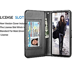 Tekcoo for Galaxy S10 Case, Samsung S10 Wallet Case / S10 PU Leather Case, Luxury Cash Credit Card Slots Holder Carrying Folio Flip Cover [Detachable Magnetic Hard Case] & Kickstand -Black