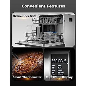 Nuwave Bravo XL Pro Air Fryer Toaster Oven, Improved 100% Super Convection, Quicker & Crispier Results, 100 Presets, Multi-Layer Even Cooking, 50-500F, Smart Probe, PFAS Free, 30QT, Stainless Steel