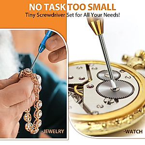 6PC Magnetic Small Screwdriver Set - Flathead and Phillips Micro Head Mini Screwdriver Set Precision CRV Eyeglasses Watches Electronics Computer Repair Kit Cool Gadgets Tool Gifts for Men