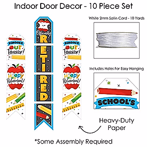 Big Dot of Happiness Teacher Retirement - Hanging Vertical Paper Door Banners - Happy Retirement Party Wall Decoration Kit - Indoor Door Decor