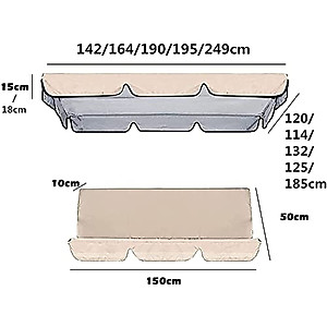 GBEN Swing Canopy Replacement Waterproof UV Resistant Durable Removable Swing Cover with Swing Chair CoverPatio Canopy Swing Cover for Outdoor (No Steel Frame) 22.6.17