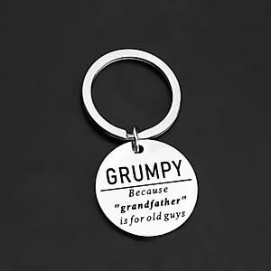 TIIMG Grumpy Keychain Grandfather Fathers Day Gift Grumpy Gifts for Grandpa Grandpa Keychain (Grumpy old guys)