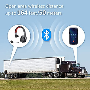 FXWONTY Trucker Bluetooth Headset, Bluetooth Headset with Microphone Noise Canceling & Mute Button, Bluetooth 5.0 Headphones for Trucker/Remote Worker/Online Class/Call Center/Zoom/Teams