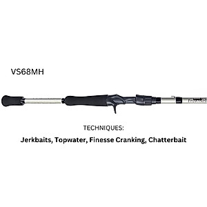 Fitzgerald Vursa Series Casting Rods 6'8"-7'8” Most Versatile Rods, Lightweight & Sensitive Tournament Performance Designed for Freshwater and Inshore, Great for Bass, Walleye or Musky Fishing