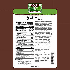 NOW Foods, Xylitol, Pure with No Added Ingredients, Keto-Friendly, Low Glycemic Impact, Low Calorie, 2.5-Pound (Packaging May Vary)