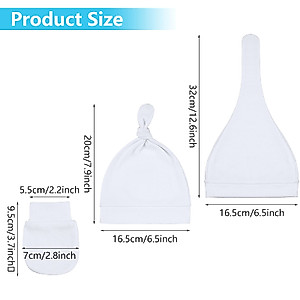Sublimation White Blank Baby Knotted Beanie Hat and Gloves for Newborn (2)
