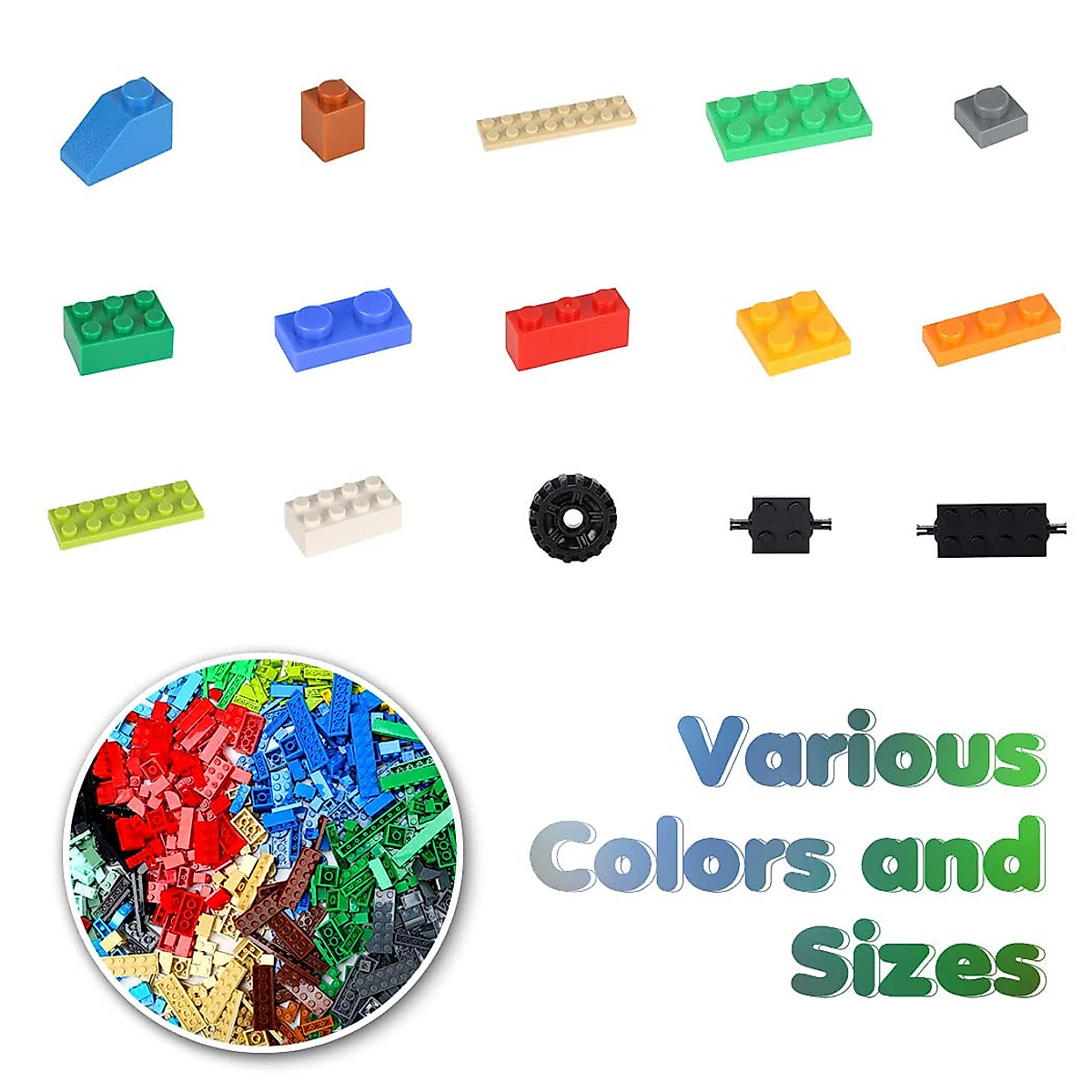 Unirolic Classic Building Bricks Set, 1546 Pieces Basic Building Blocks with Wheels, STEM Creative Compatible with All Major Brands, Ideal Educational Toy for Kids Teens