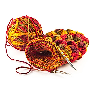 uxcell Cotton Blend Yarn, 5 Pack of 50g/1.76oz Soft Crochet Craft Yarns for Knitting and Crocheting Craft Projects, Blue-Yellow