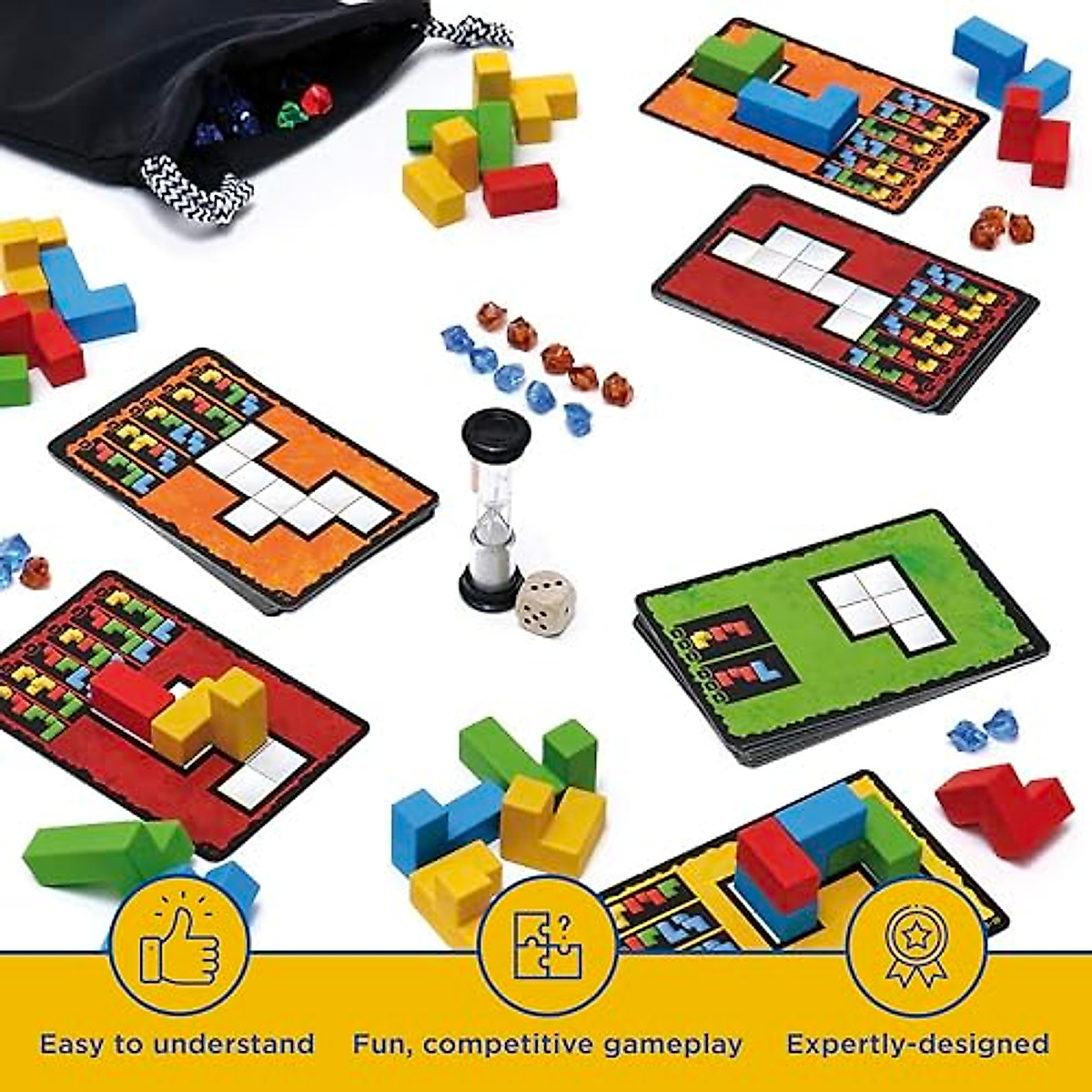 Ubongo 3D - a Kosmos Game | Geometric Puzzle Game with Three-Dimensional Blocks | Family Friendly Fun Game | Highly Re-Playable | Quality Components (Made in Germany) | 1 to 4 Players, Ages 8 and up