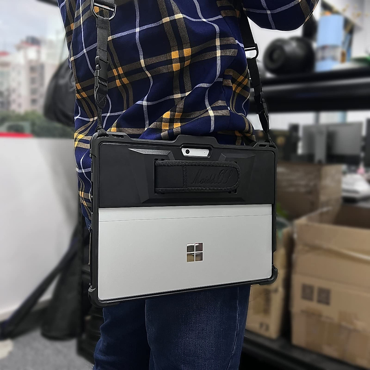 HZmeris Rugged Case for Surface Pro 8 Microsoft Cover Funda de tableta Lightweight Shockproof Case Pen Holder 13 inch Sleeve Tablet Shell 2021 Release Black