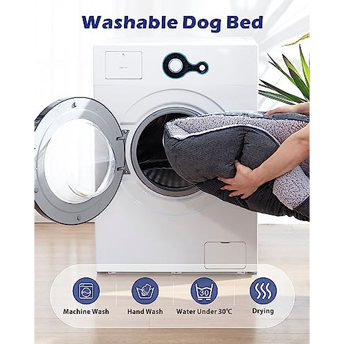 AIPERRO Dog Beds for Small Dogs, Dog Bed Small Size Dog Washable, Orthopedic Dog Bed Indoor, Sofa Bed Soft Sleeping Puppy Dog Beds Breathable Cuddler Pet Bed with Anti-Slip Bottom 20 * 19In