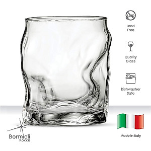 Bormioli Rocco Sorgente Double Old Fashioned Glasses, Set of 4,14.25 ounces