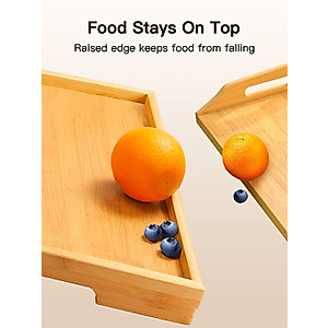 Bamboo Bed Tray Table with Foldable Legs, Breakfast Tray for Sofa, Bed, Eating, Working, Used As Laptop Desk Snack Tray by Pipishell