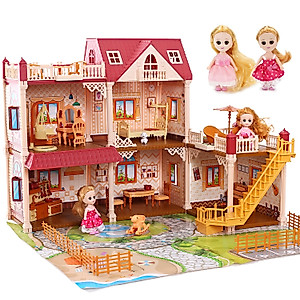 Doll House Dollhouse with Light, Dream Gift for Girls
