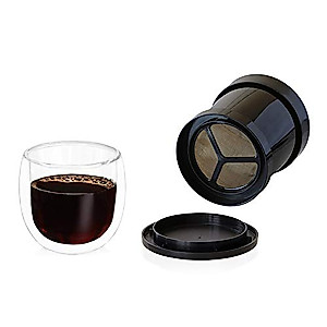 Finum Coffee Sprinter Pour Over Brewing Filter with Micro-Fine Stainless Steel Mesh, For a Single Cup, Black