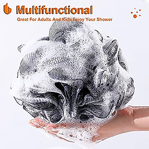 Urbanstrive Shower Bath Sponge XL 75g Soft Shower Loofahs Balls for Body Wash Men Women Bathroom Accessories, 1 Pack, Black