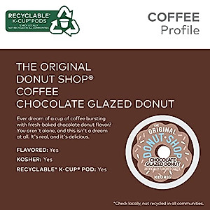 The Original Donut Shop Coffee Chocolate Glazed Donut Keurig Single-Serve K-Cup Pods, Medium Roast Coffee, 96 Count