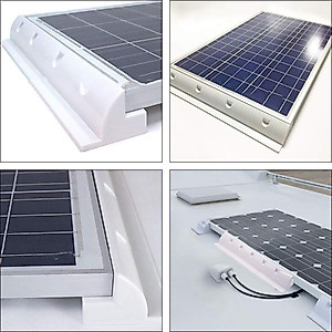 Cabilock 2pcs Solar Panel Side Mounting Brackets Marine Caravan Motorhome RV Solar Panel Side Mount Brackets Solar Panel Roof Installation Clamps White