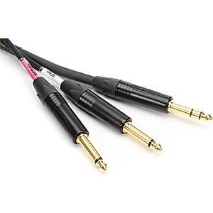 Mogami GOLD INSERT TS-06 Insert Cable, 1/4" Straight TRS Male Plug to Dual 1/4" Straight TS Male Plug Send/Receive Connectors, Gold Contacts, 6 Foot