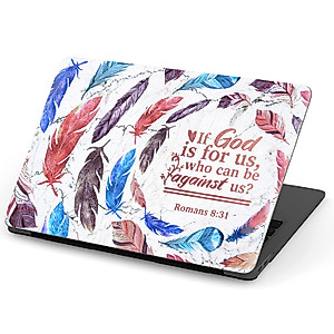 Mertak Hard Case Compatible with MacBook Pro 16 14 14 2022 Air 13 inch 12 11 2021 2019 2018 2017 Romans 8:31 Touch Bar Protective Christian Cover Feathers Boho Bible Verse Quote Scripture
