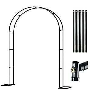 Indoor/Outdoor Garden Arches Trellis Archway Rose Arch Climbing Plants Frame 120/140/180/200/240/260/280/300/350cm Wide Pergola Arbor For Garden Decoration Wedding Party ( Color : White , Size : 137.5