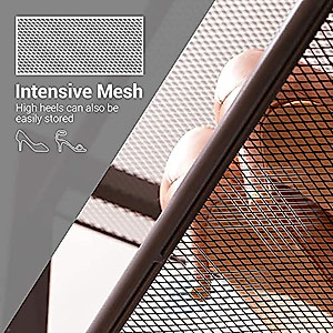 SONGMICS 6-Tier Shoe Rack Storage, Metal Shoe Organizer Stand for Garage, Entryway, Set of 2 3-Tier Stackable Shoe Rack Shelf, with Adjustable Flat or Angled Shelves, Holds 18-24 Pairs, Bronze