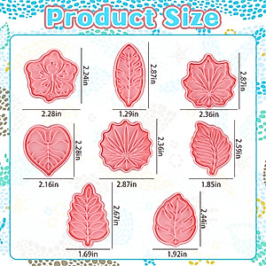 8 Pcs Tropical Leaf Cookie Cutters with Plunger Stamps Set 3D Palm Leaves Fondant Cutters Mold Hawaiian Polymer Clay Cutters DIY Decorative Baking Tools for Baking Cake Sugarcraft Candy Gum Paste