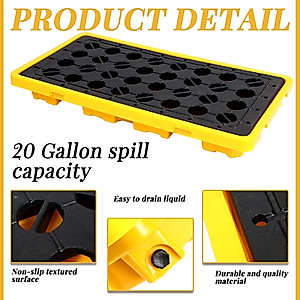 Pinkunn Spill Platform Spill Containment Platform with Grating Stackable Modular Platform with Drain Outlet Modular Platform Pallets Spill Containment Tray (1 Pack,51x27x6")