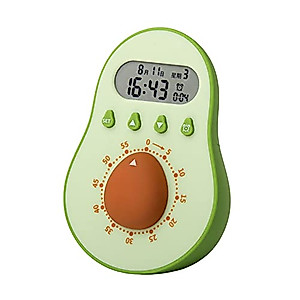 Avocado Shape Kitchen Timer Digital Count Down Alarm with LCD Display Manual Alarm Counters Cooking Timer Cooking Baking Helper Reminder Tool