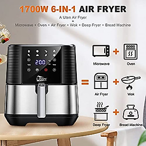 Air Fryer, Uten 5.8QT Oilless Oven, 2023 New Upgrade Air fryers Electric Oilless Cooking with LED Digital Touchscreen, 7 Presets Healthy Low Fat Cooking, Temperature&Time Adjustable, Nonstick Basket