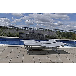 Vivere CWTL2-RP CWTL2 Clearwater 6 Position Aluminum Lounger with Wheel 2pc Set, River Pebble