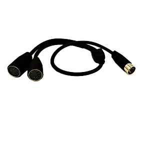 SinLoon DIN 5-Pin Splitter Y Adapter MIDI Cable, MIDI 5 Pin Male to Dual 2 x DIN-5 Female Extension Audio Cable (D5P M-2F,0.5meter)
