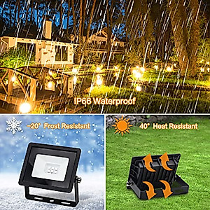 Hitish LED Flood Lights Outdoor, Smart RGB Color Changing Floodlight with Multi Scene Modes & Music Modes, IP66 Waterproof Landscape Lights with Smart APP & Voice Control for Patio Garden Yard, 6 Pack