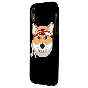 iPhone XR Funny Shiba Inu Uni Dog Red Traditional Bandana Old Flag Case