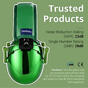 TacGuru 130 Kids Hearing Protection Safety Earmuffs - Passive Noise Reducing Ear Protection for Kids - Special Edition, Trucks Pattern