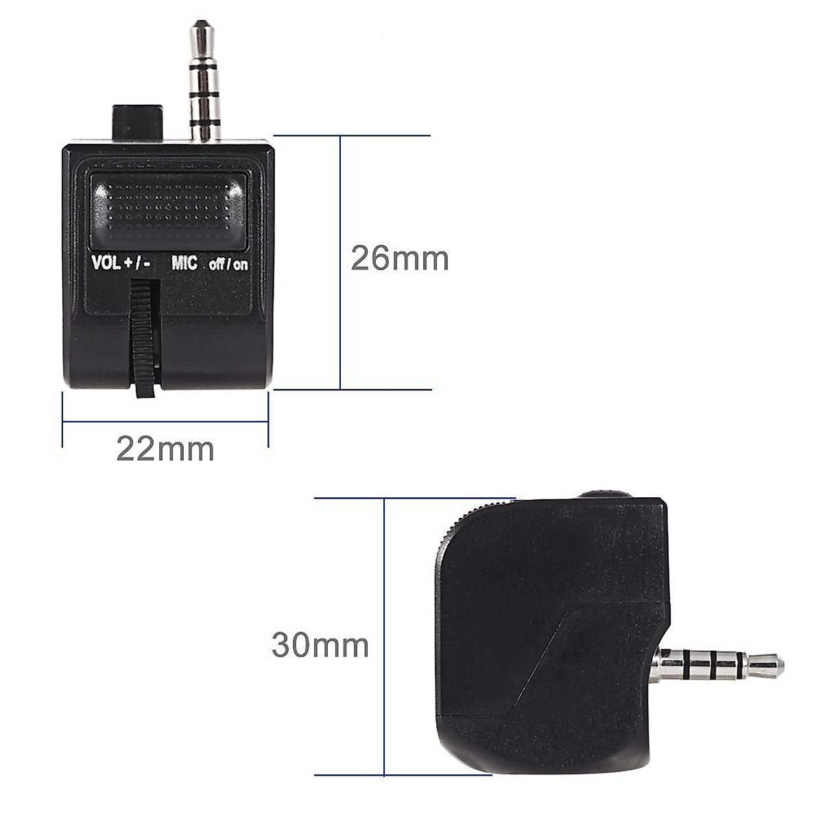 Headset Audio Control for PS4 DualShock Controller, Wanty Adjuster Adjustable Volume and Mic Mute Control Adapter for Playstation 4 Joystick with 3.5mm Jack