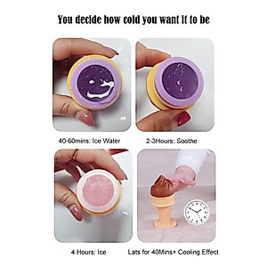 Smily Mia Freezer Teether for Babies 12-18Months,Freezable Ice Cream Toy for 6-12Months Babies,Cold Water Soother for 3-6Months for Teething Pian Relief,Cream White