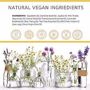 The Yellow Bird Balancing Blue Tansy Face Oil – Skin Glowing Serum. Collagen Support. Promotes Clear Skin Naturally. Wrinkle & Pore Minimizer. Natural, Vegan Facial Moisturizer.