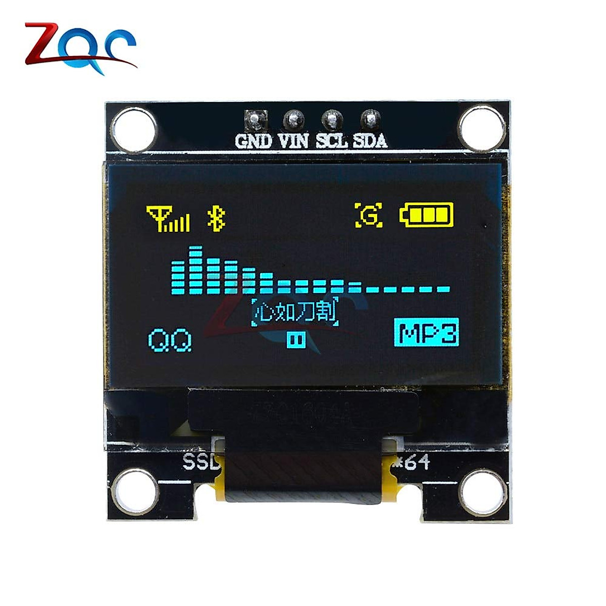 0.96 inch IIC Serial Yellow Blue OLED Display Module 128X64 I2C SSD1306 12864 LCD Screen Board GND VCC SCL SDA 0.96' for Arduino