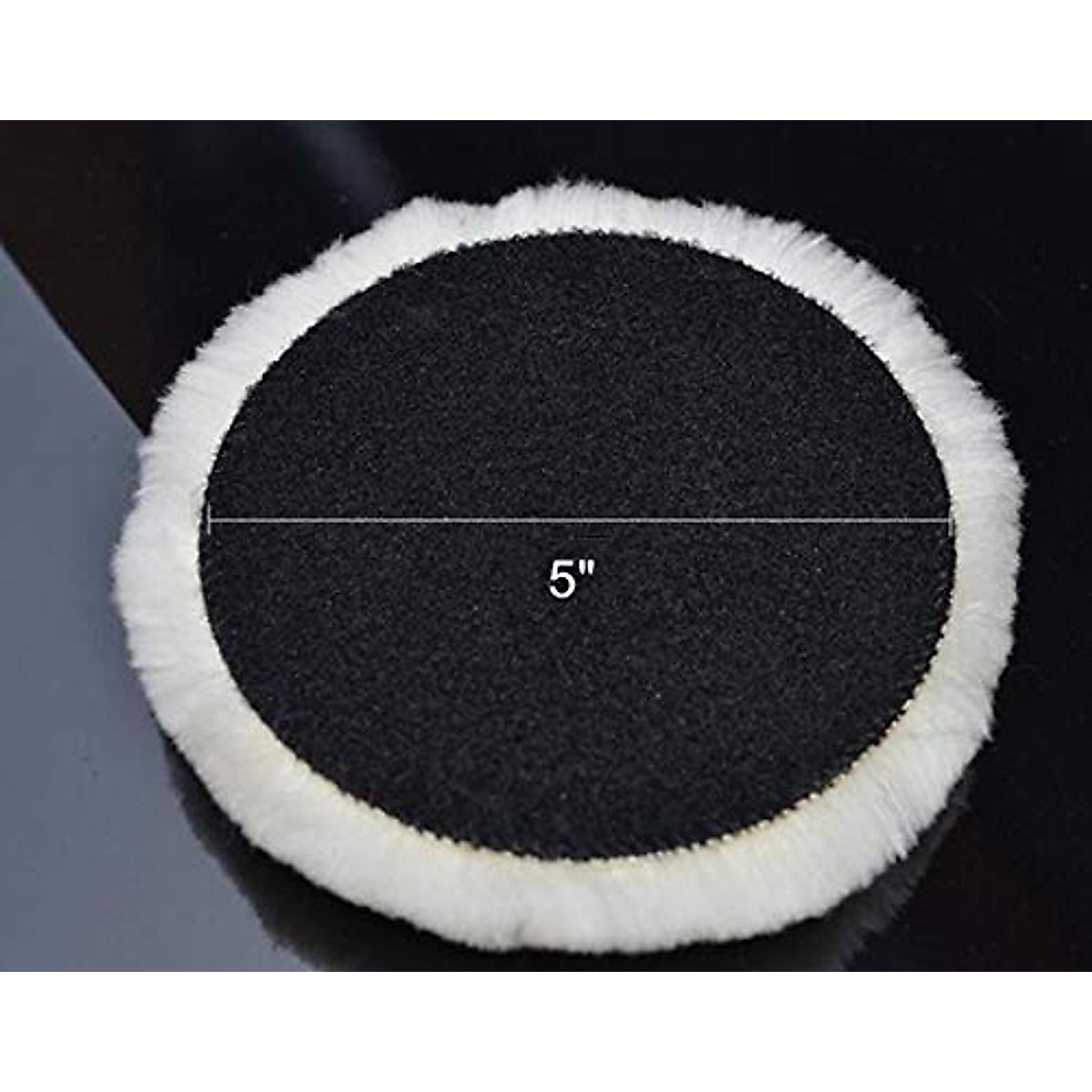 INZOEY Wool Polishing Pad 5 Inches Soft Sheepskin Buffing Pads with Hook and Loop Back Wool Cutting Pad for Car, Furniture, Glass and So On (Pack of 2)