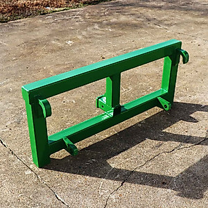 Titan Attachments Global Euro Receiver Mount Plate Fits John Deere Tractors with Global Euro Style Mounting System, 2" Receiver Hitch, 3000 LB Weight Capacity, Green Finish Steel Mount Plate Adapter