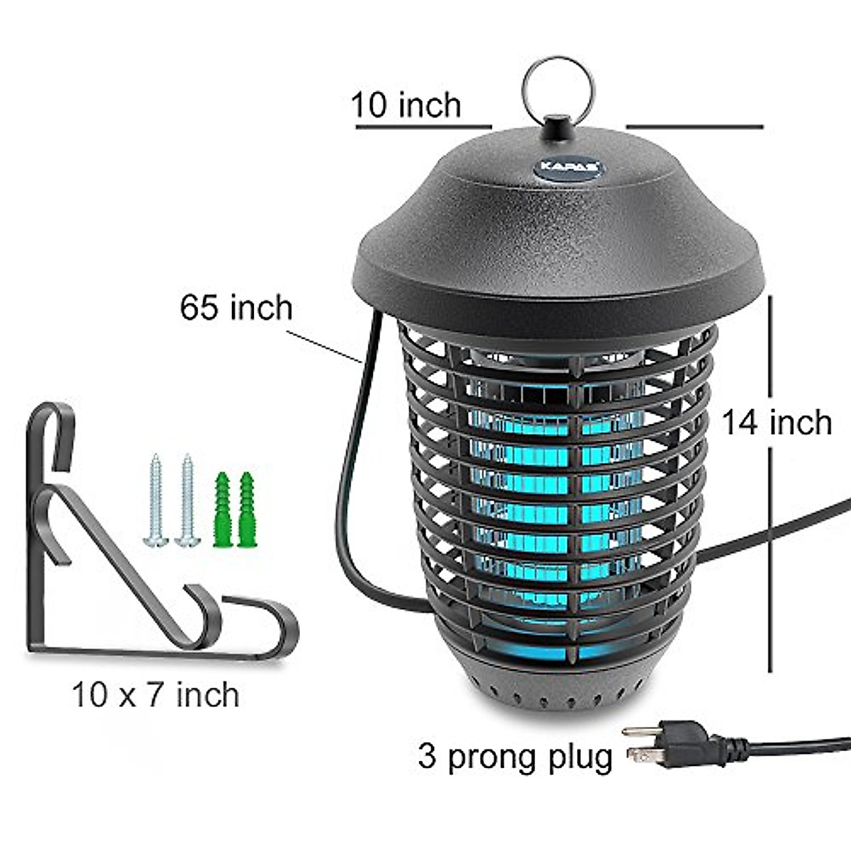 KPS Electric Bug Zappers, New Upgrade with Free Hanger 40W Outdoor Pest Control Lantern for Mosquitoes, Flies, Gnats, Pests & Other Insects, 1 Acre Coverage (2 Pack)