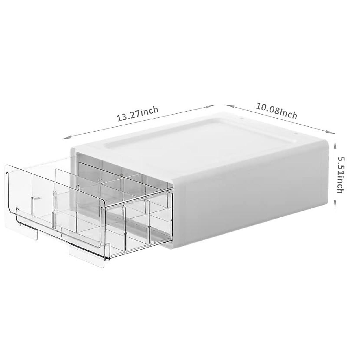 shopwithgreen Sock Underwear Organizer Dividers, 14 Cell Clear Drawer and Closet Storage Boxes, Wardrobe Clothes Organizer for Storing Bras, Ties, Dress, Gloves