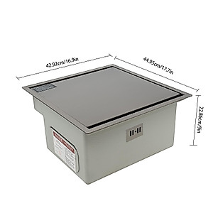 18 Inch x 17 Inch x 9 Inch Drop In Single Bowl Kitchen Sink Workstation Undermount Stainless Steel Bar Sink Commercial Rectangular Kitchen Sink with Folding Faucet Drain Kit Nano Coating Satin Finish